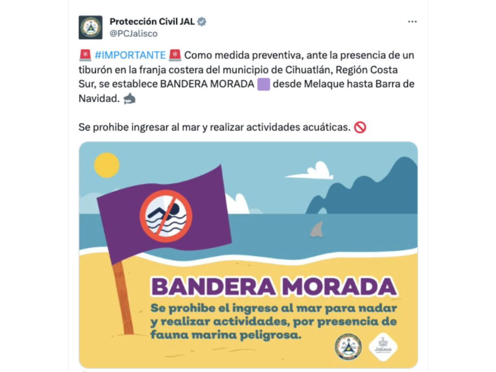 Activan bandera morada en playas de Jalisco ‣ La Torre News
